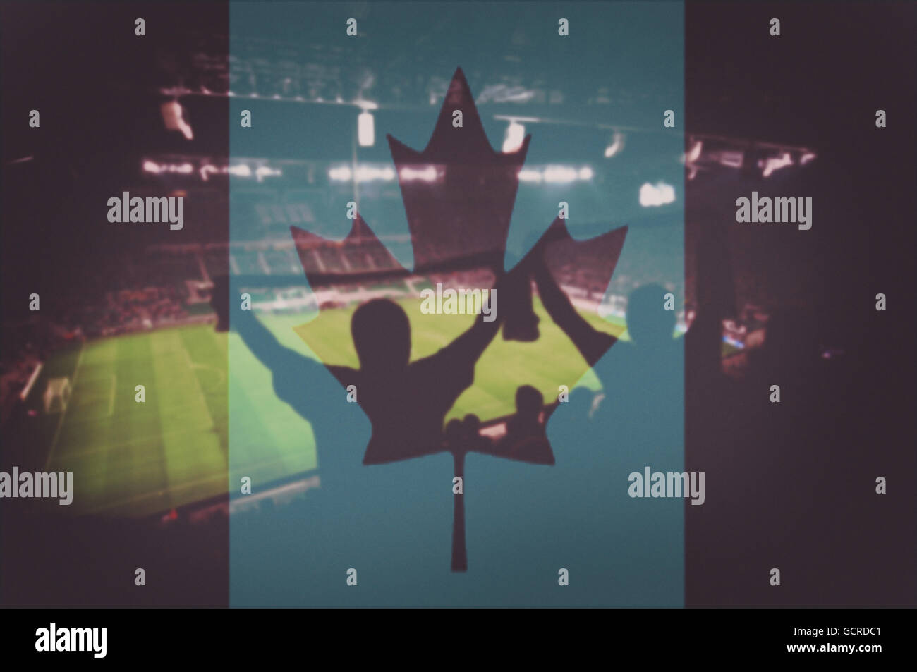 sport stadium with fans and blending Canada flag Stock Photo - Alamy