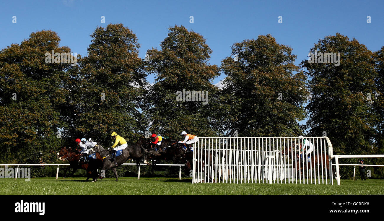 Horse Racing - Worcester Racecourse. Eventual winner Spock (right ...