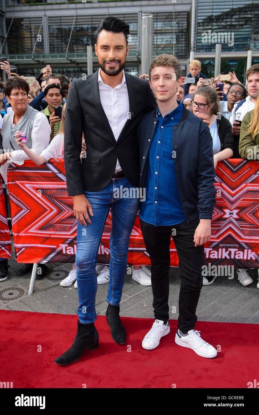 Rylan Clark (left) and Matt Edmondson arrive at Wembley Arena in London ...