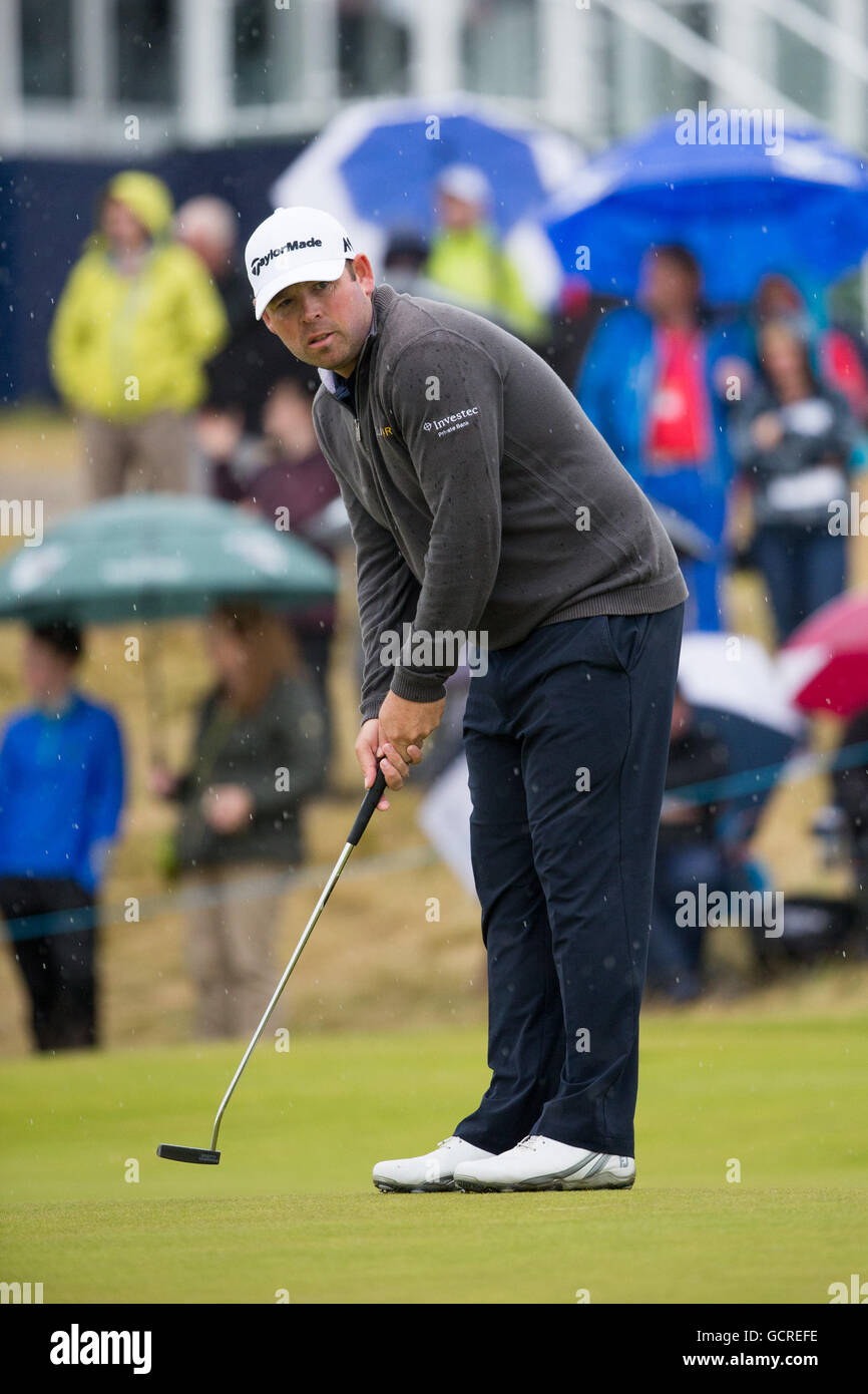 South Africa's Justin Walters on the 18th green during day three of the ...