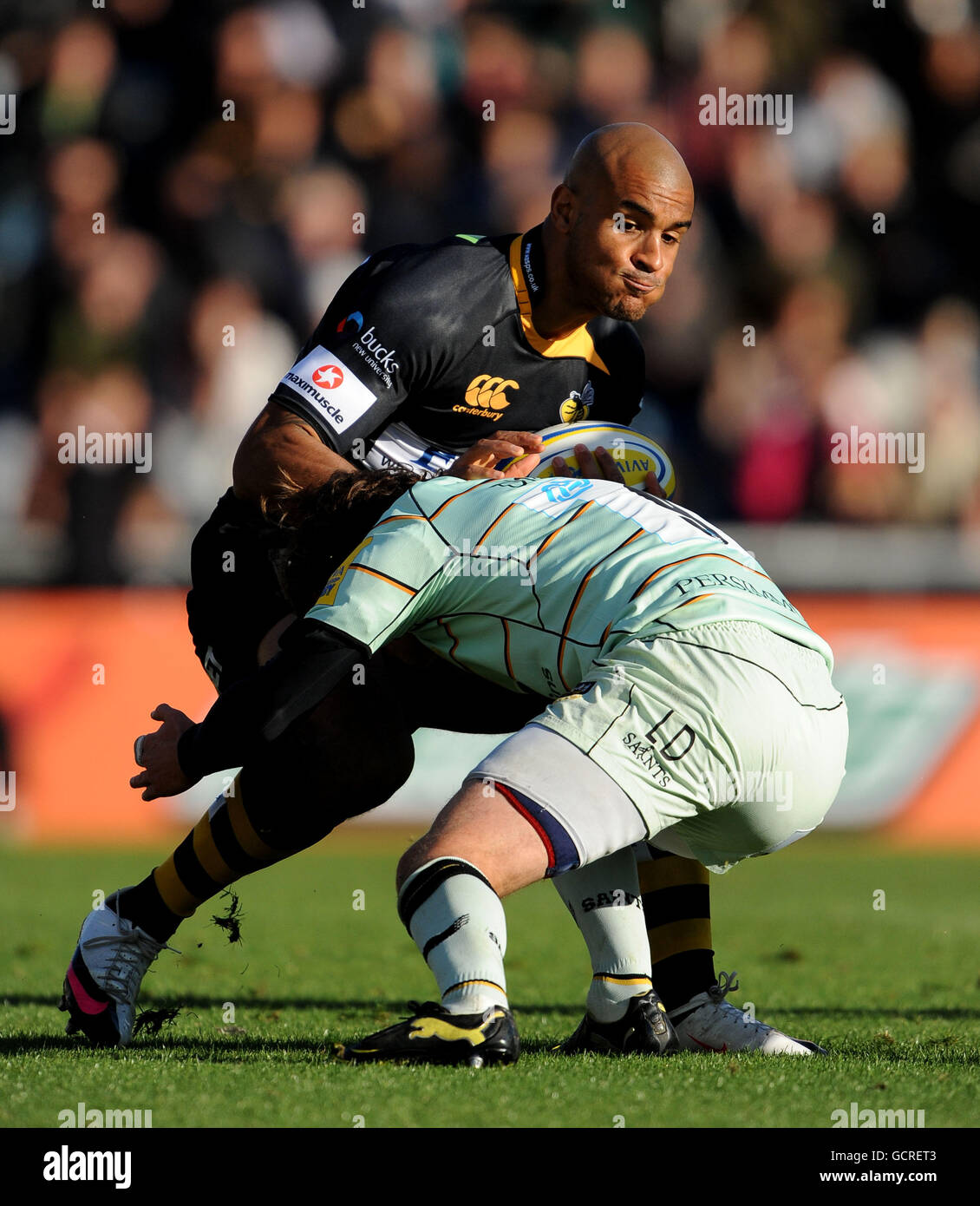 London Wasps' Tom Varndell and Northampton Saints' Lee Dickson Stock ...