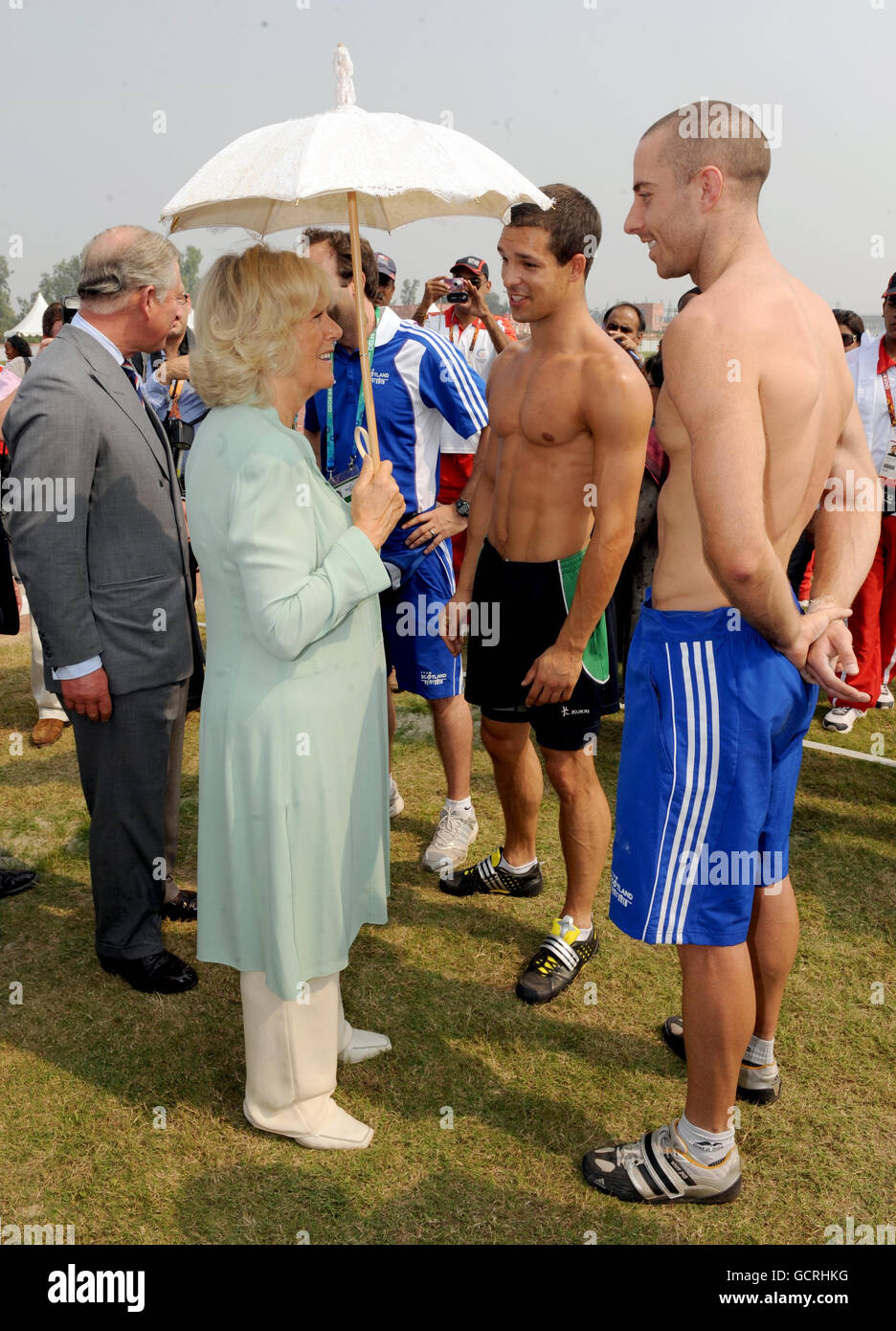 Duchess of Cornwall speaks with Tom Reynolds (left) from Northern ...
