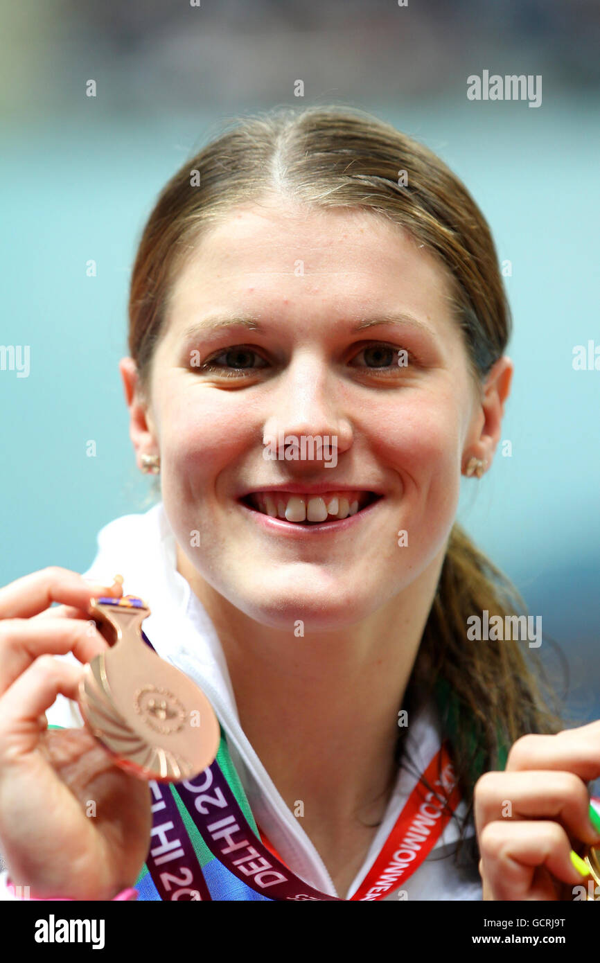 England's Kate Haywood celebrates winning bronze in the Women's 50m ...
