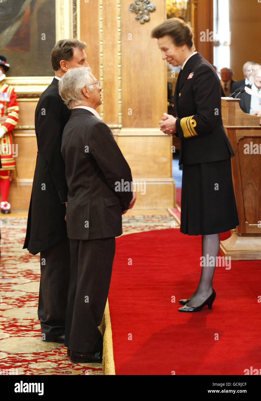 Dr Frank Duckworth (nearest camera) and Dr Anthony Lewis receive their ...