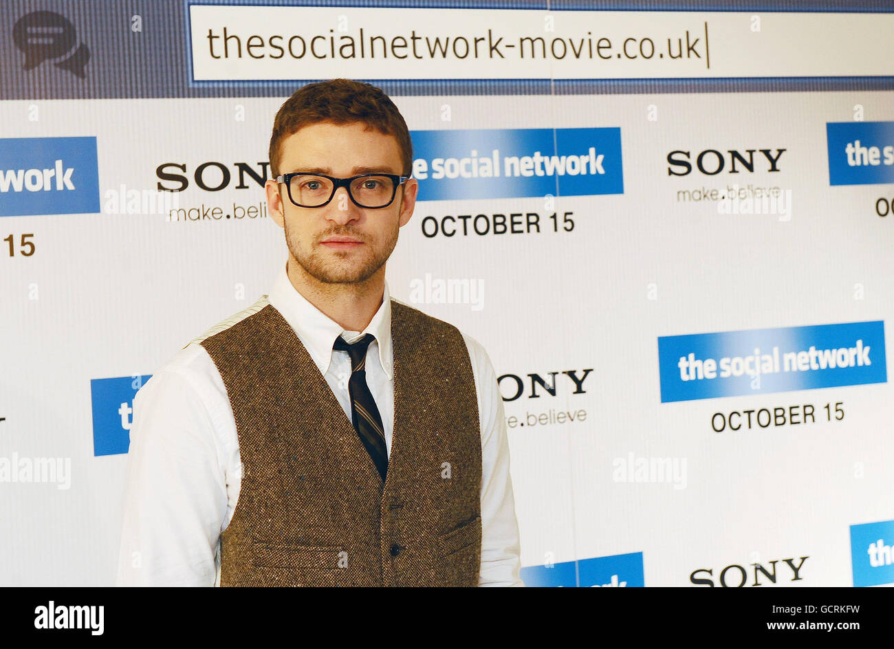 Justin Timberlake at a photocall for new film The Social Network at the ...