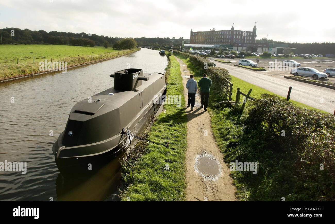 U boat canal barge Stock Photo - Alamy