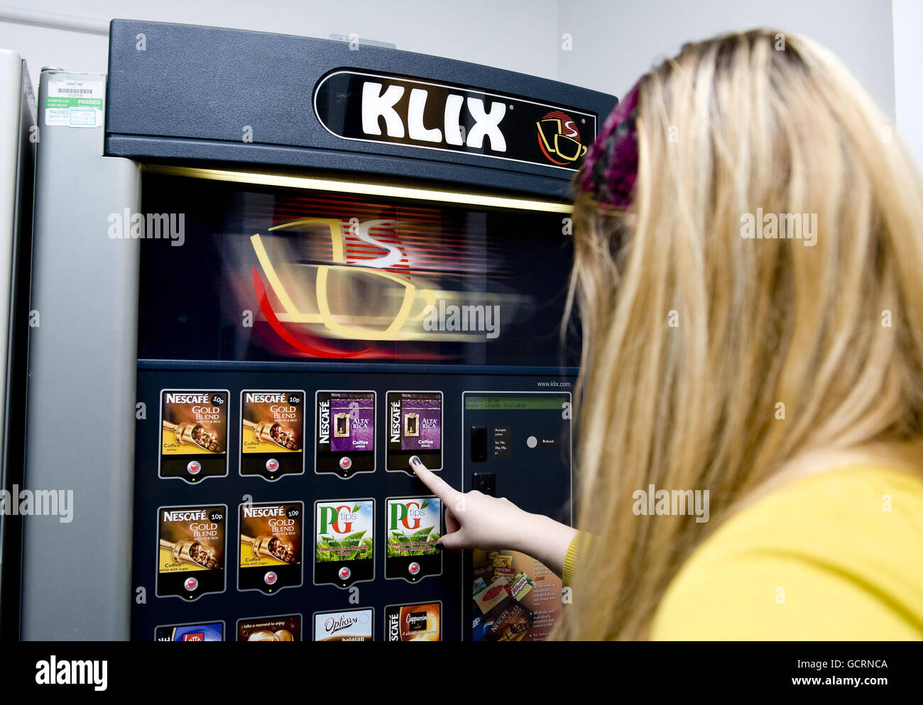 A general view of a drinks vending machine as a report into spending at ...