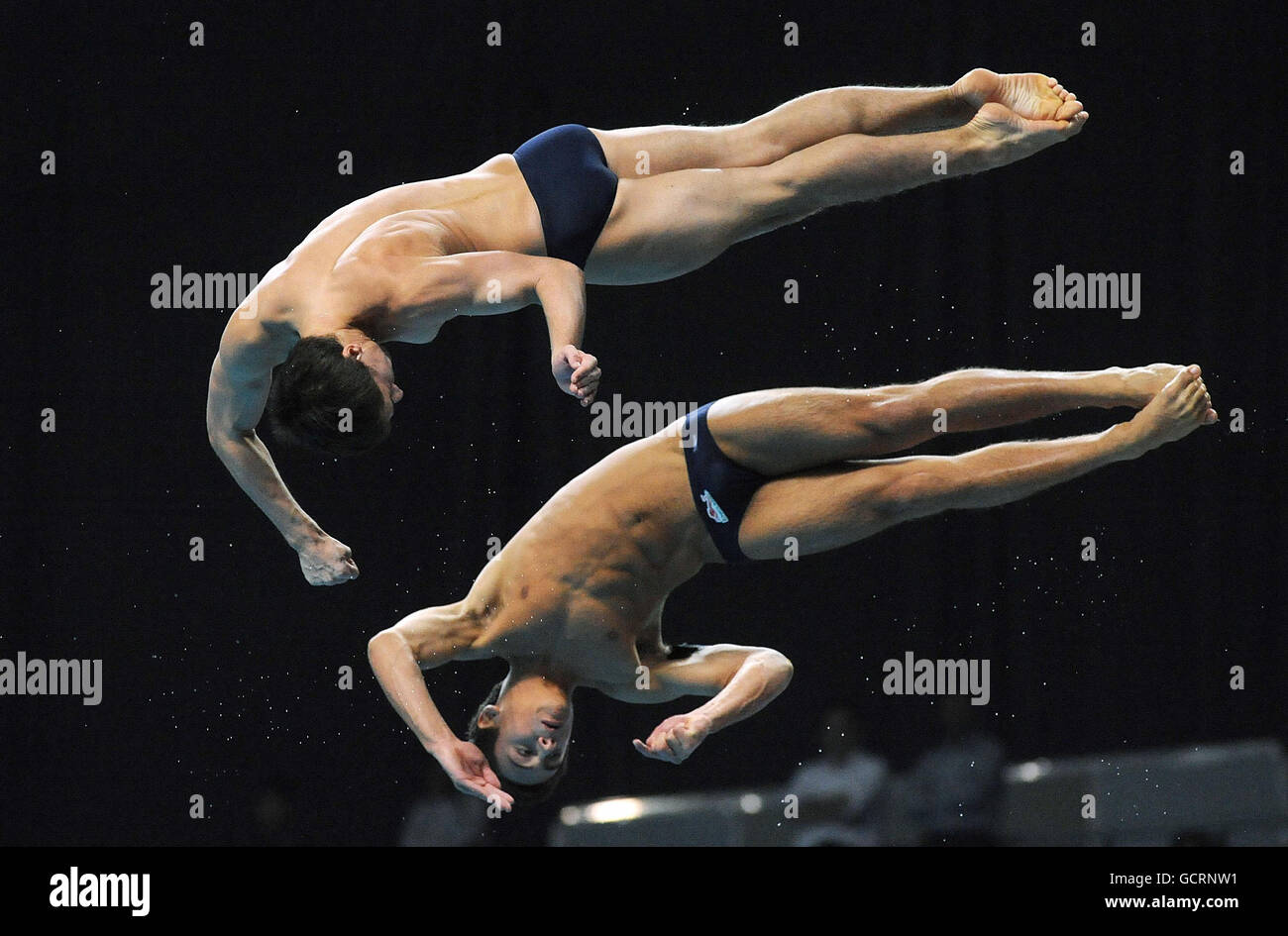 England's Max Brick and Tom Daley on their way to a gold medal in the ...