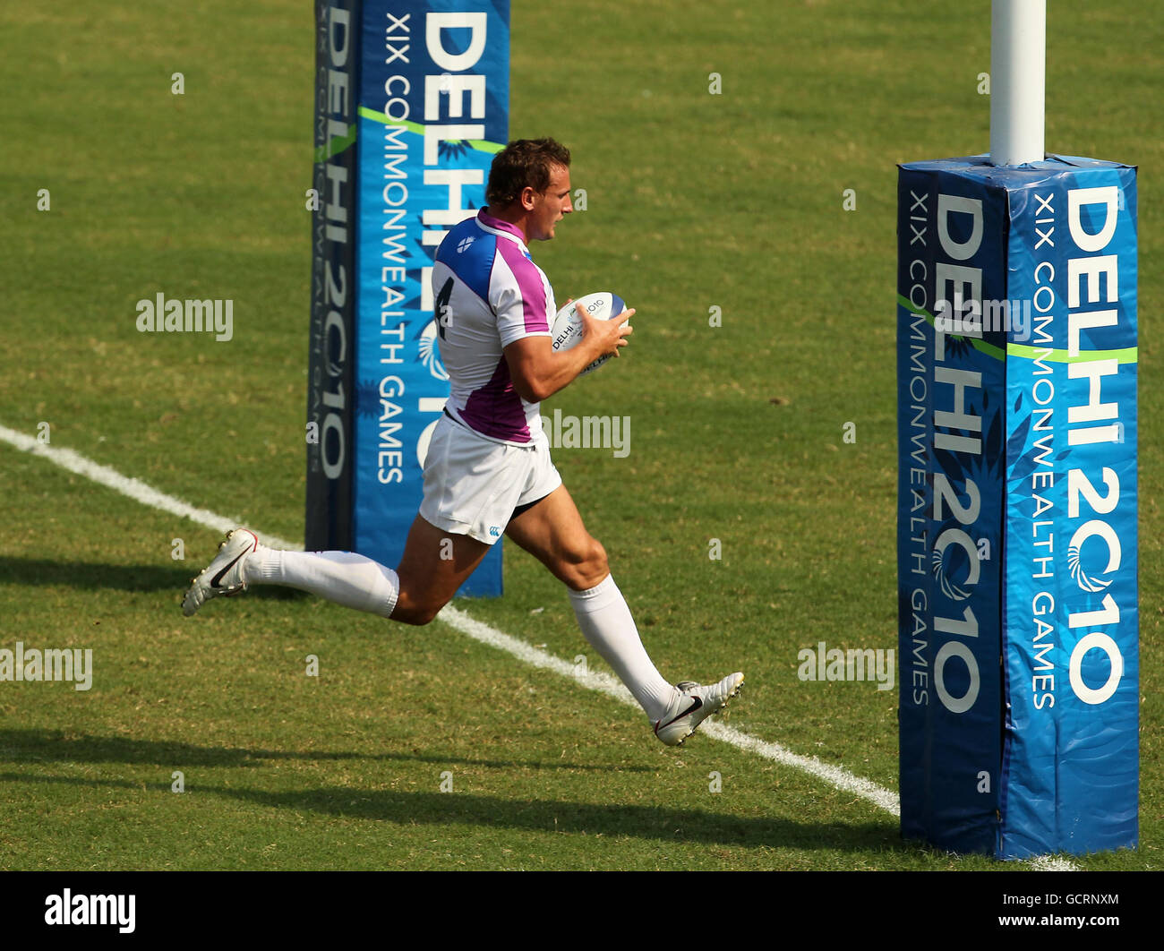 Scotland's Colin Shaw scores a try against Kenya during Day Nine of the ...