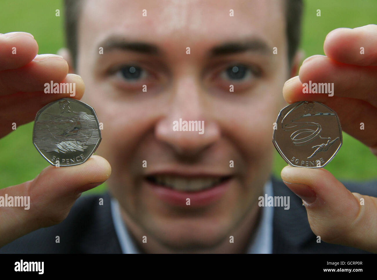 With his olympic 50p coin designs for aquatics and gymnastics hi-res ...