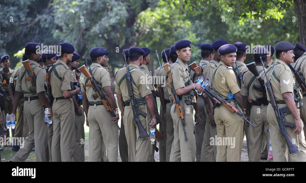 Large numbers of Indian Army soldiers are deployed around the perimeter ...