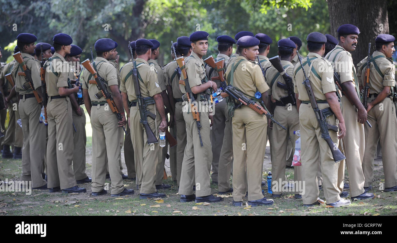 Large numbers of Indian Army soldiers are deployed around the perimeter ...