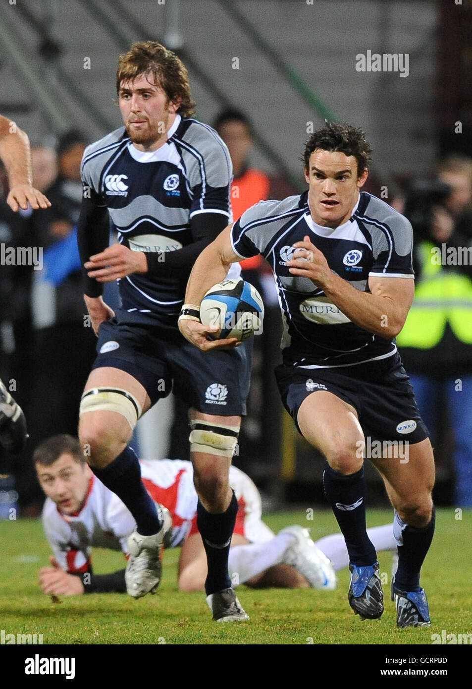 Scotland's Richie Vernon (left) and Max Evans in action Stock Photo - Alamy