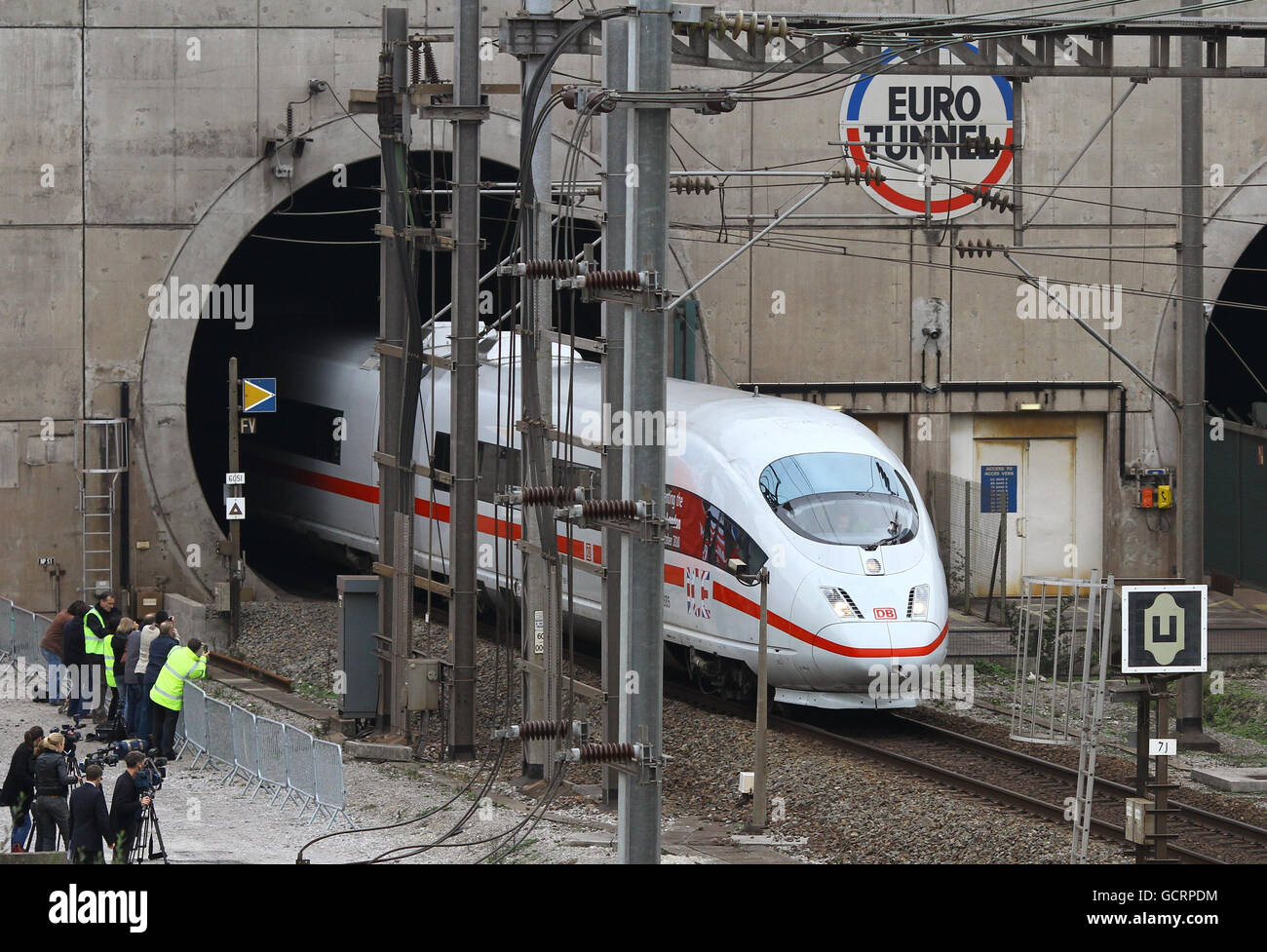 Channel Tunnel train testing Stock Photo - Alamy