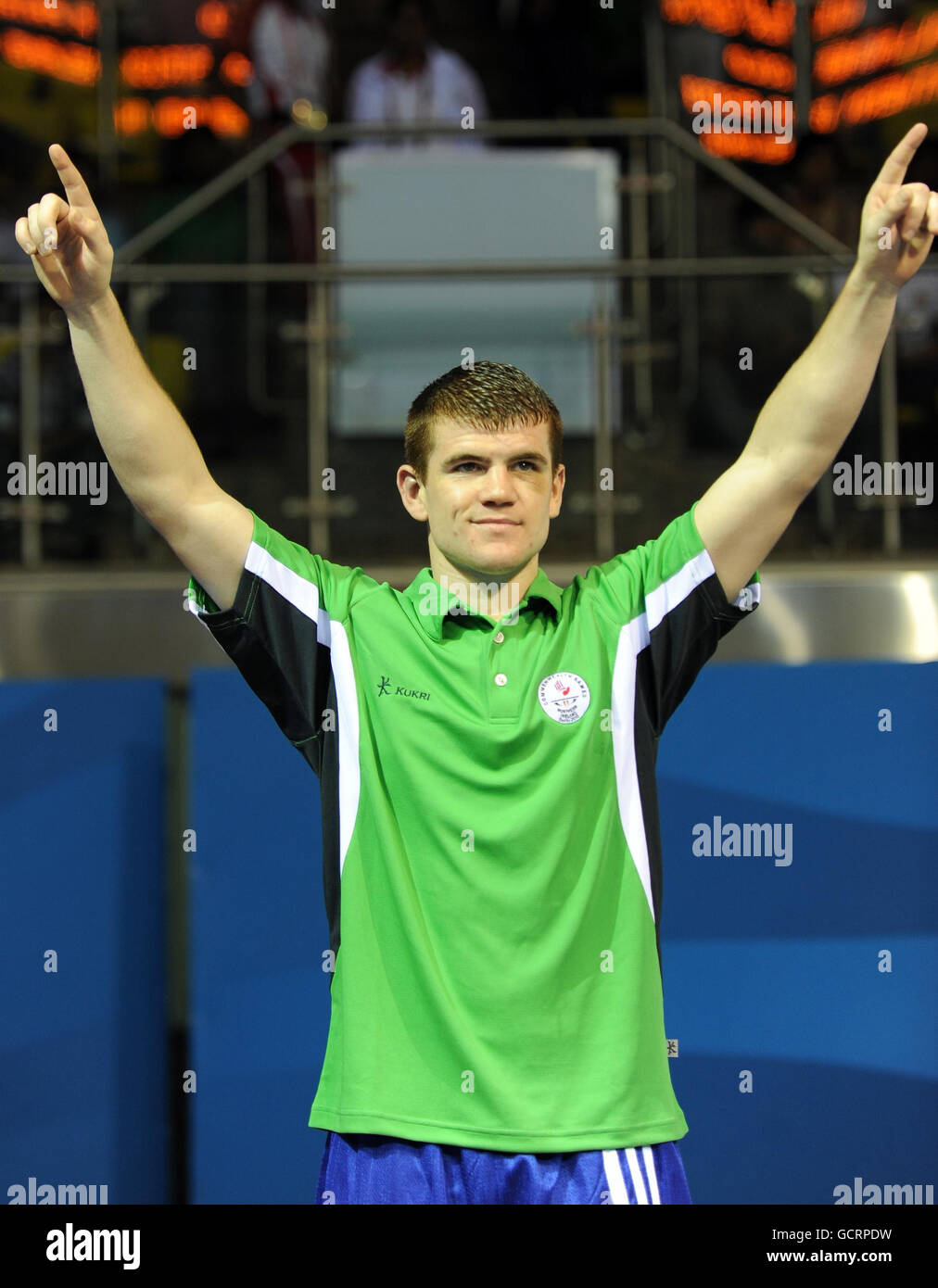Northern Ireland's Patrick Gallagher celebrates winning the gold medal ...