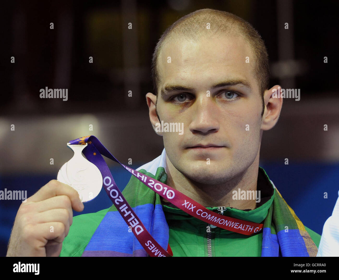 Northern Ireland's Steven Ward celebrates winning the silver medal ...