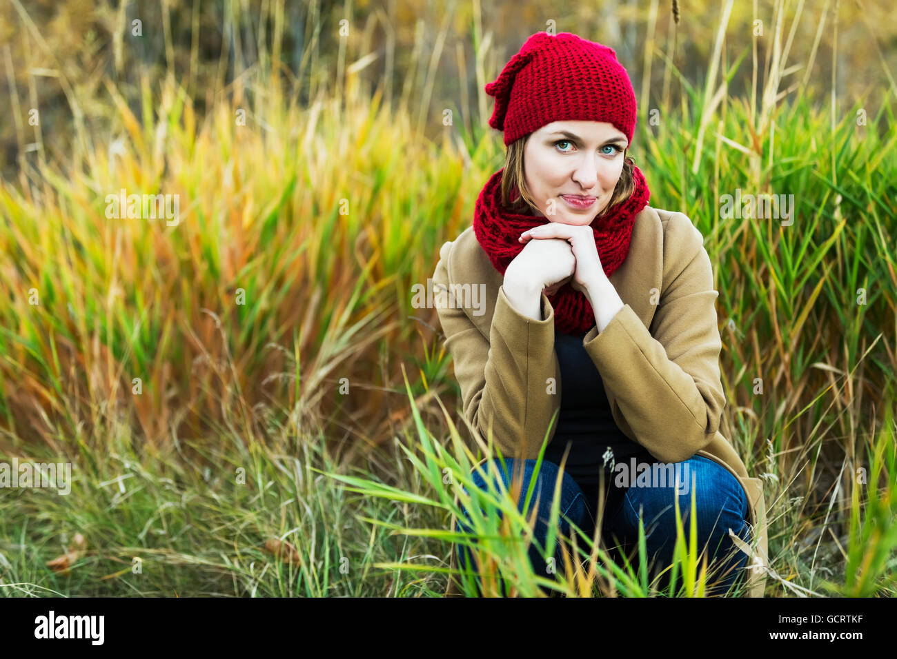 Woman coy shy expression hi-res stock photography and images - Alamy