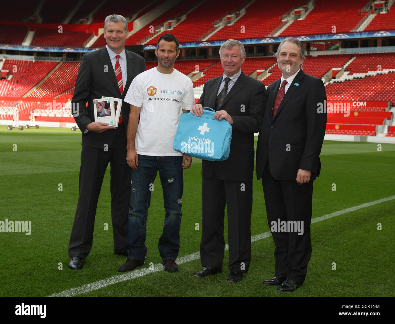 Manchester United's Chief Executive David Gill, (left), Ryan Giggs and ...