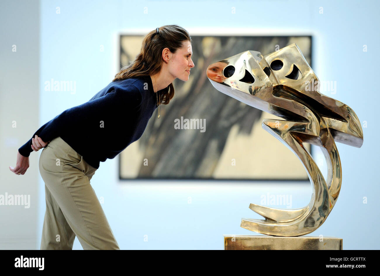 Anna Lehmbruck of Sotheby's with Standing Heech Lovers by Iranian ...