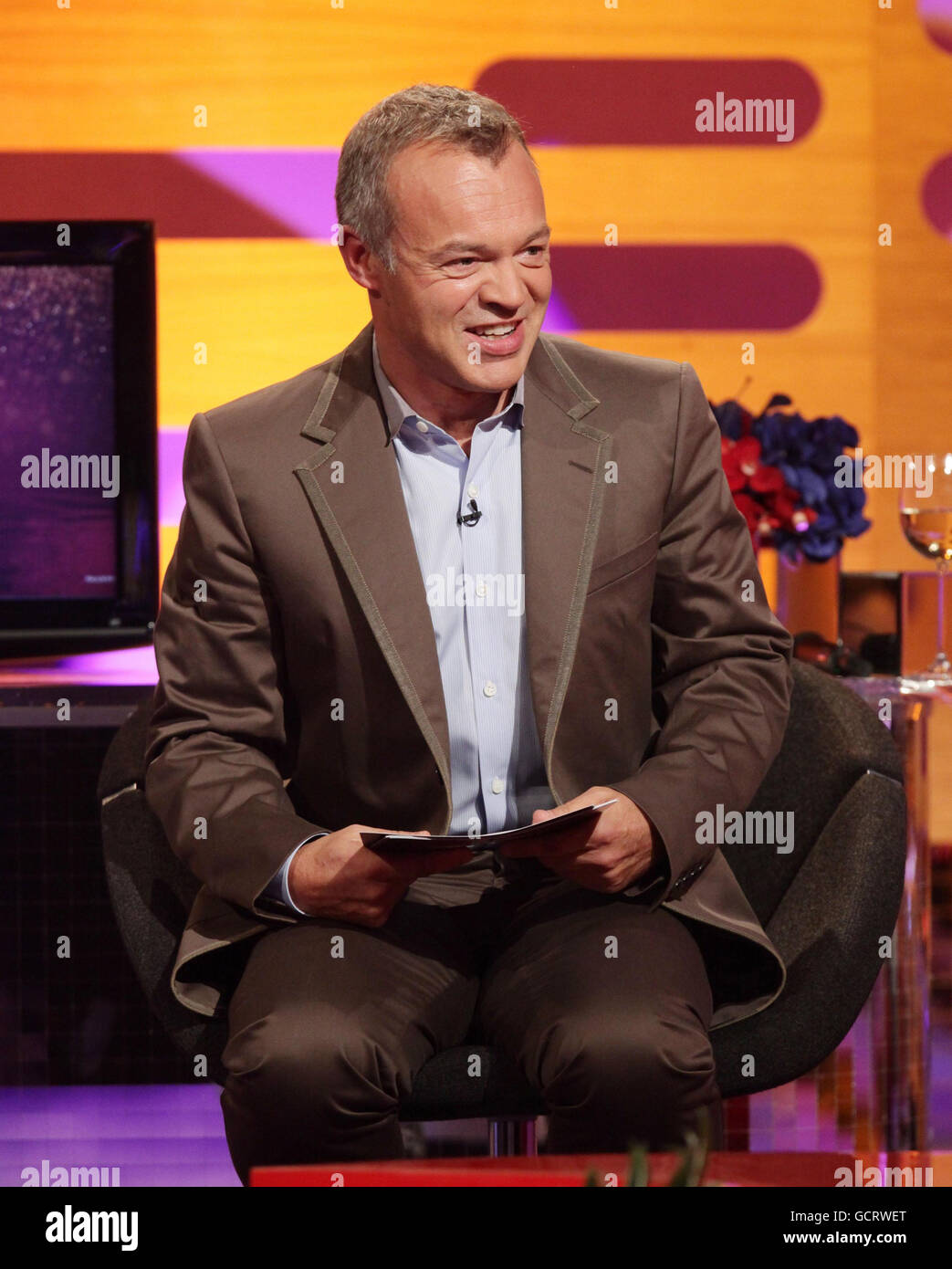 Graham Norton during a recording of The Graham Norton Show, to be ...