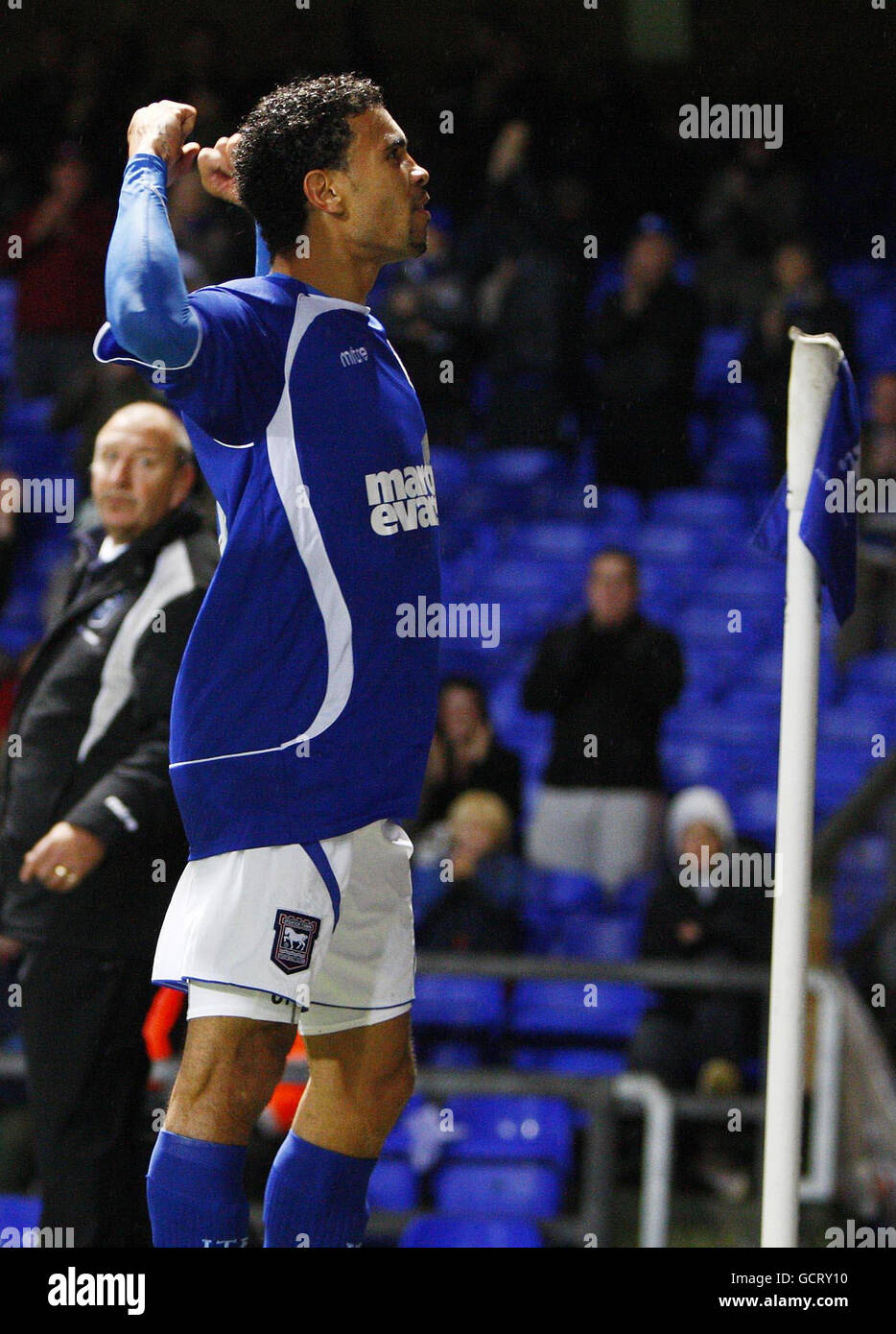 Ipswich's Carlos Edwards celebrates his goal during the Carling Cup ...