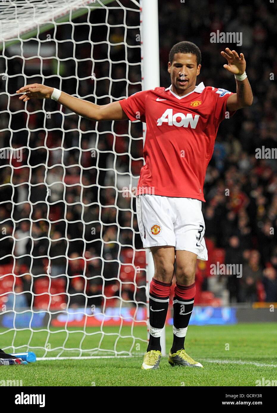 Manchester United's Tiago Bebe celebrates after scoring the first goal ...
