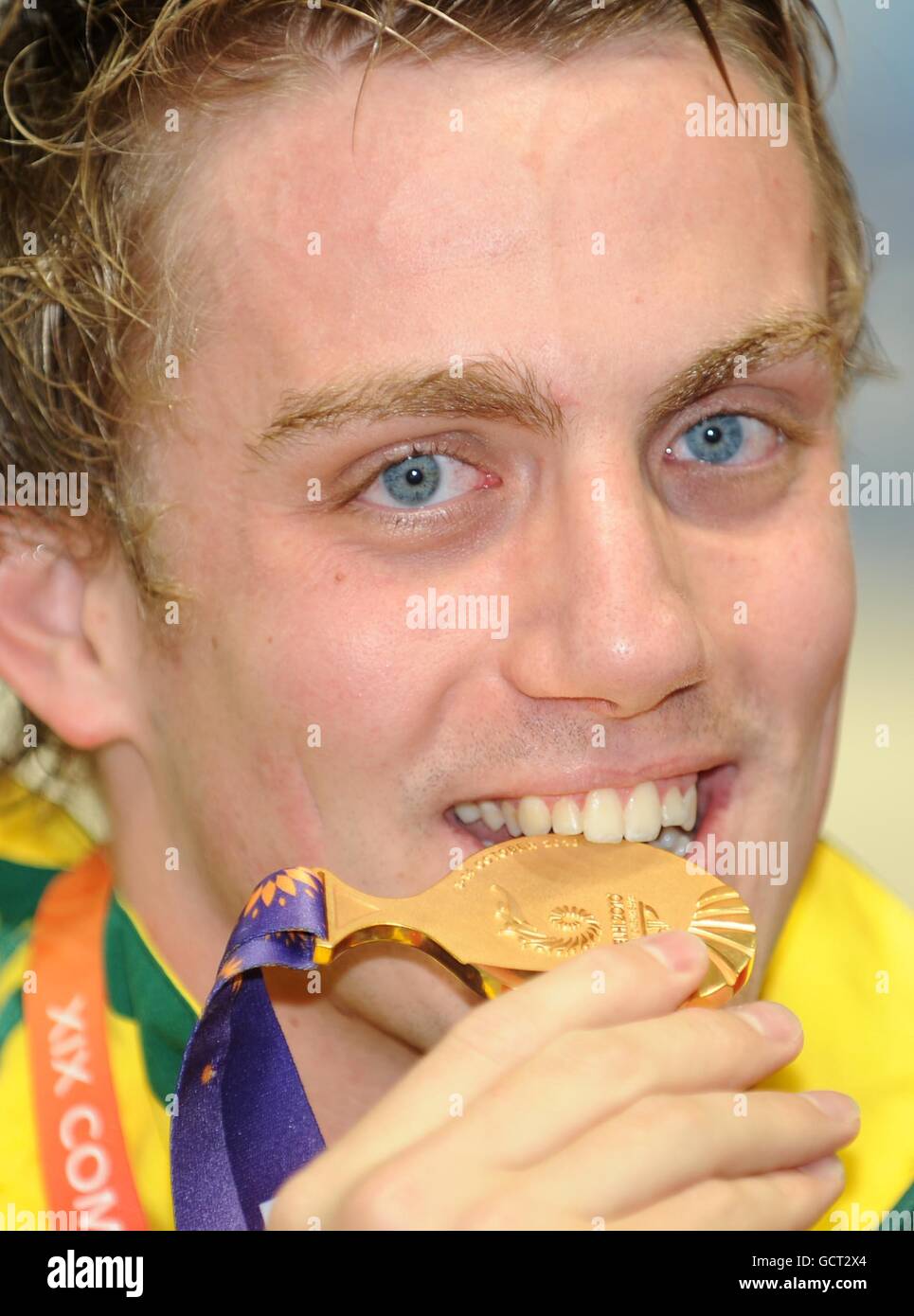 Australia's Matthew Cowdrey with his Gold medal from the Men's 50m ...