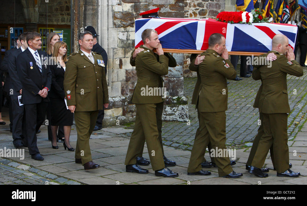 The coffin of Trooper Andrew Howarth, 20, of The Queen's Royal Lancers ...