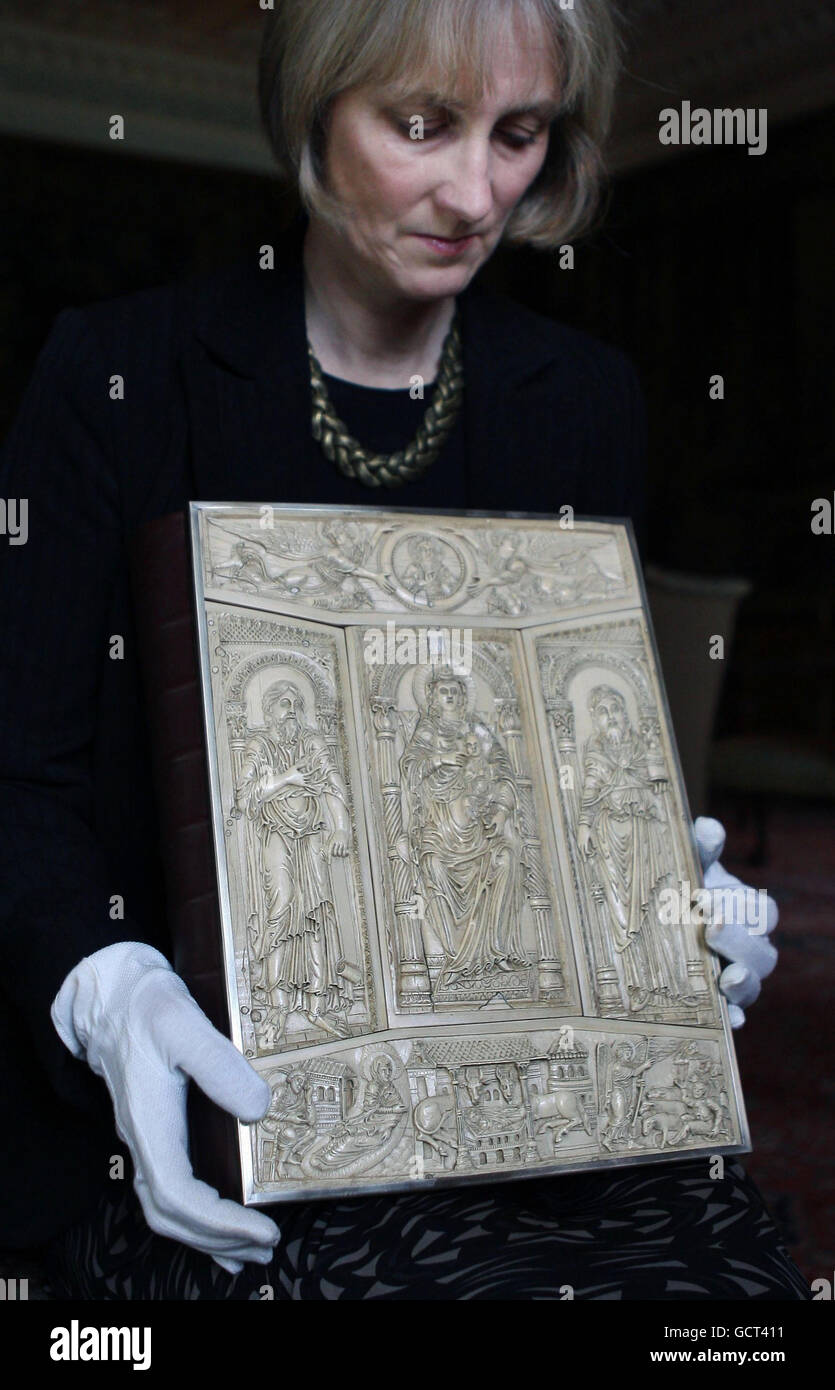 Arts Curator for the Royal Collection Deborah Clarke holds the rare ...