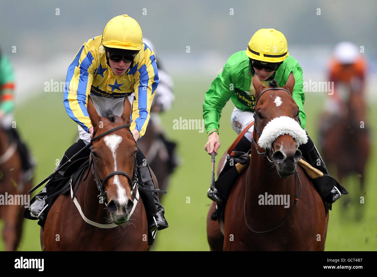 Jockey Barry McHugh on Nicola's Dream (l) and David Probert on King ...
