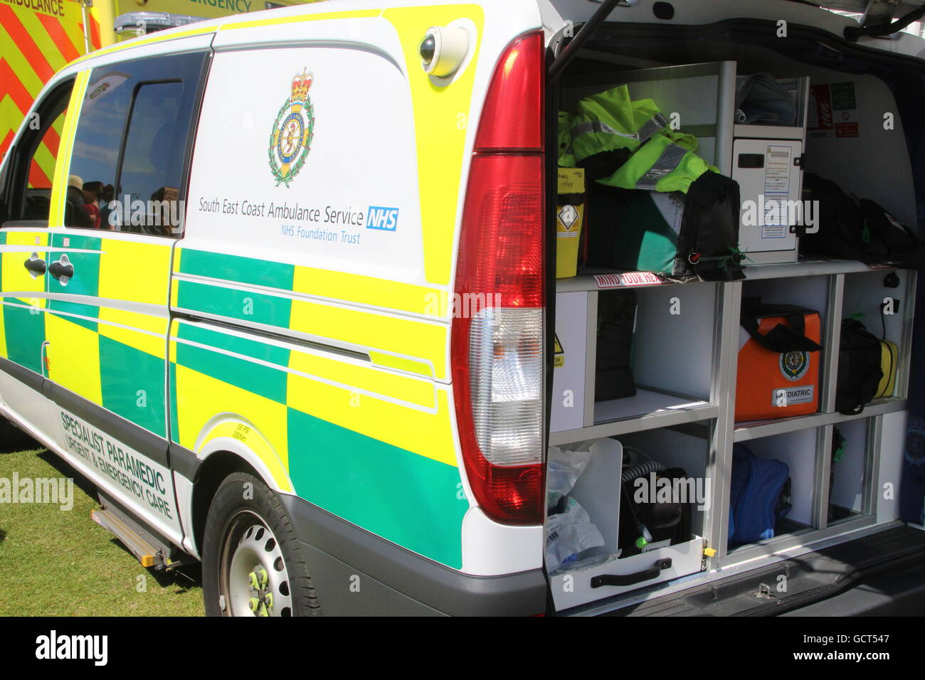 A CLOSE VIEW OF THE REAR OF A SOUTH EAST COAST AMBULANCE SERVICE ...