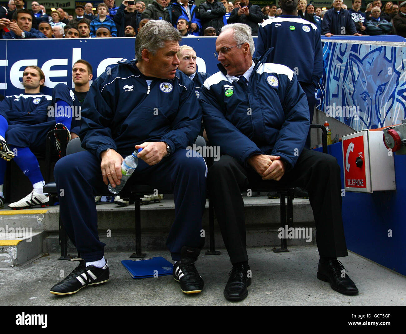 Leicester City's new manager Sven Goran-Eriksson and his assistant ...