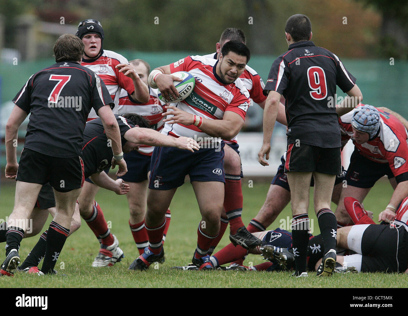 Peebles' Shanon Temita trys to break through the Biggar defence during ...