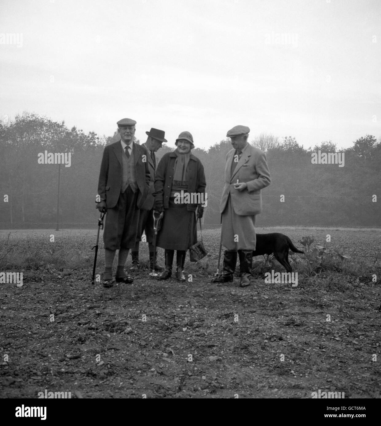 Prime Minister Harold Macmillan (left), wearing plus-fours and spats ...