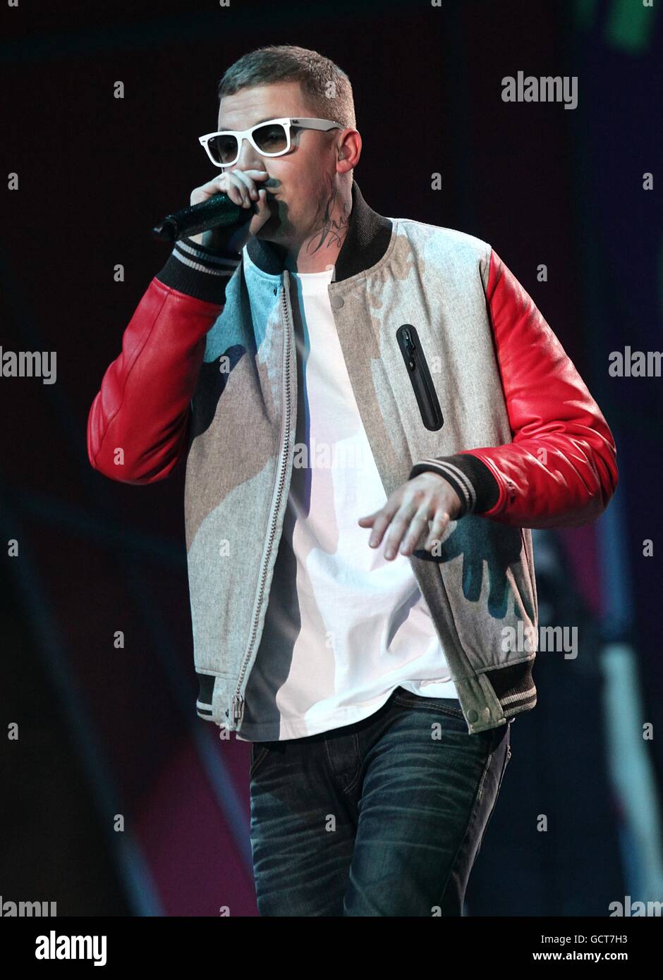 Professor Green performs on stage during the 2010 Mobo Awards, at the ...