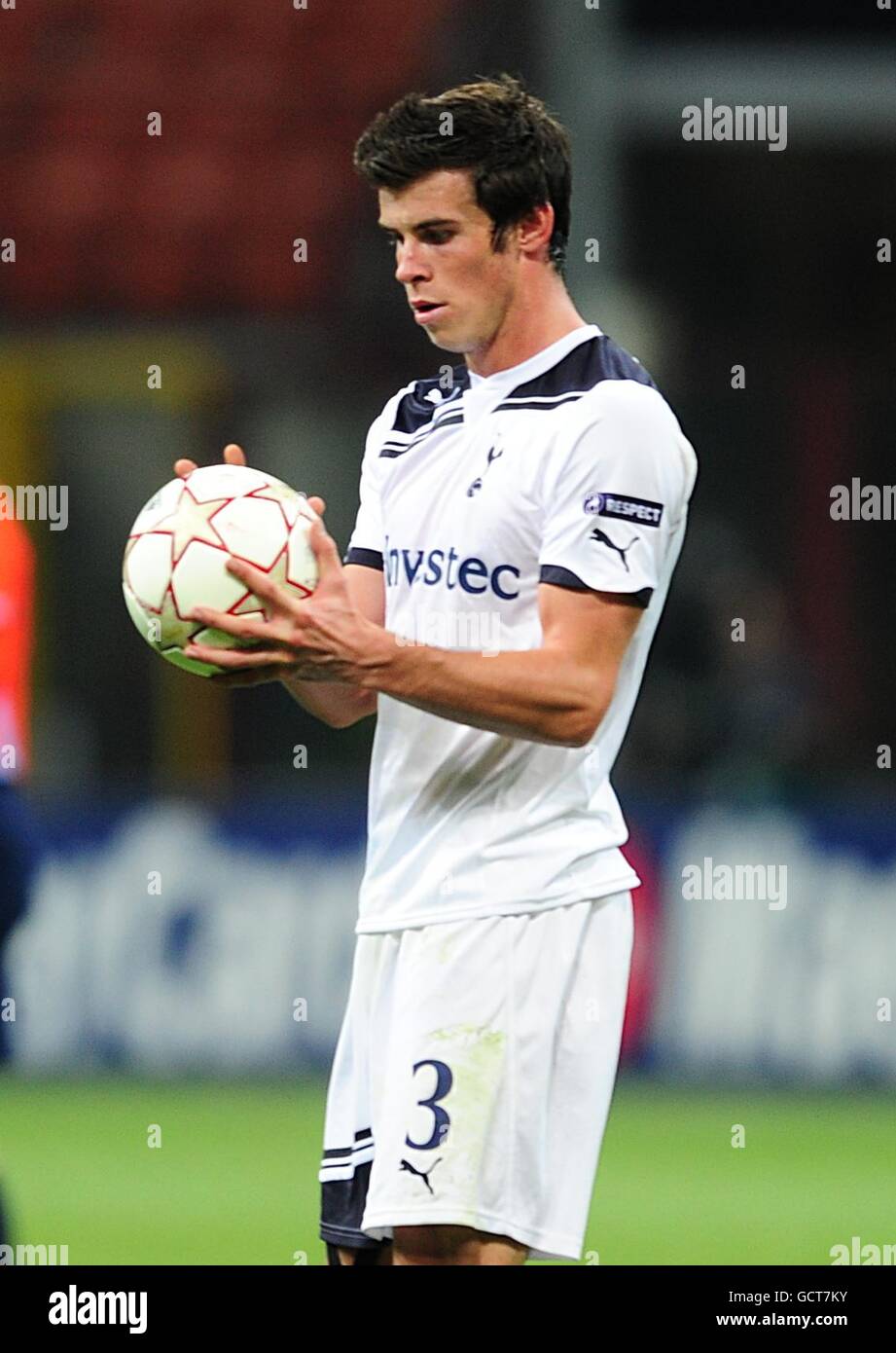 Tottenham Hotspur's Gareth Bale recieves the match ball after ...