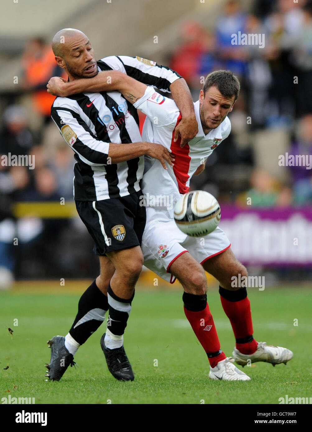 Southampton's Daniel Seaborne (right) and Notts County's Karl Hawley ...