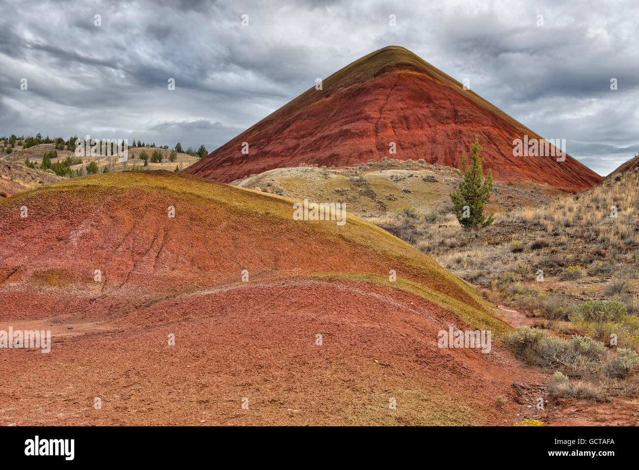 Red mount of clay in the Painted Hills Unit of the John Day Fossil Beds ...