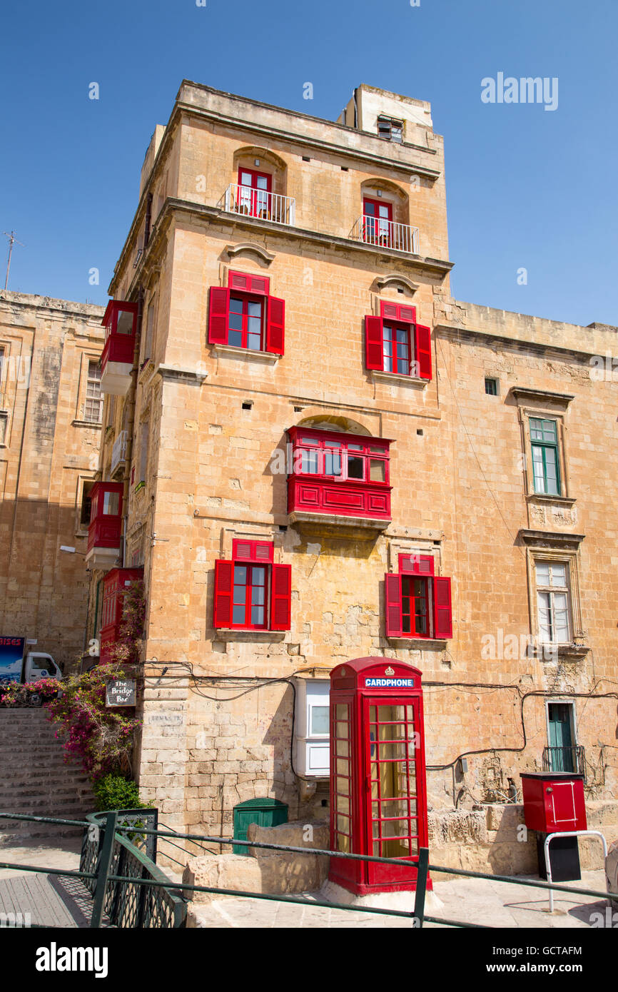 Valletta buildings scene showing characteristic Maltese balconies and ...