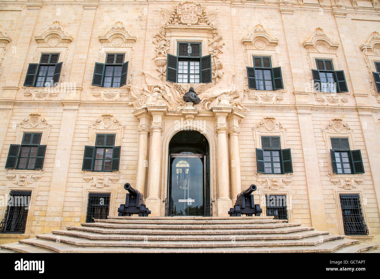 Auberge de Castille government building, Valletta, Malta Stock Photo ...