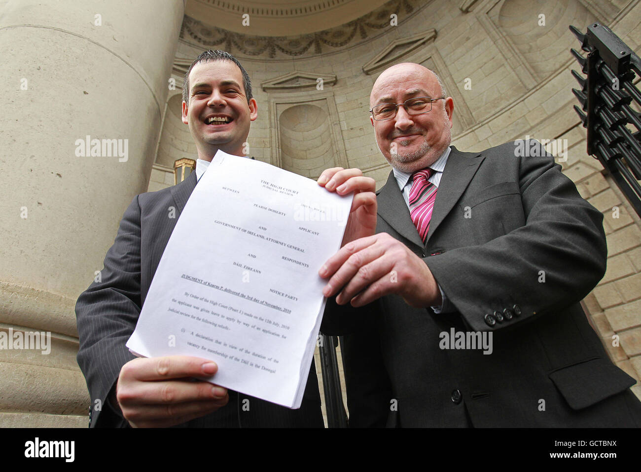 (right to left) Sinn Fein's Caoimhghn Caolin TD and Pearse Doherty ...