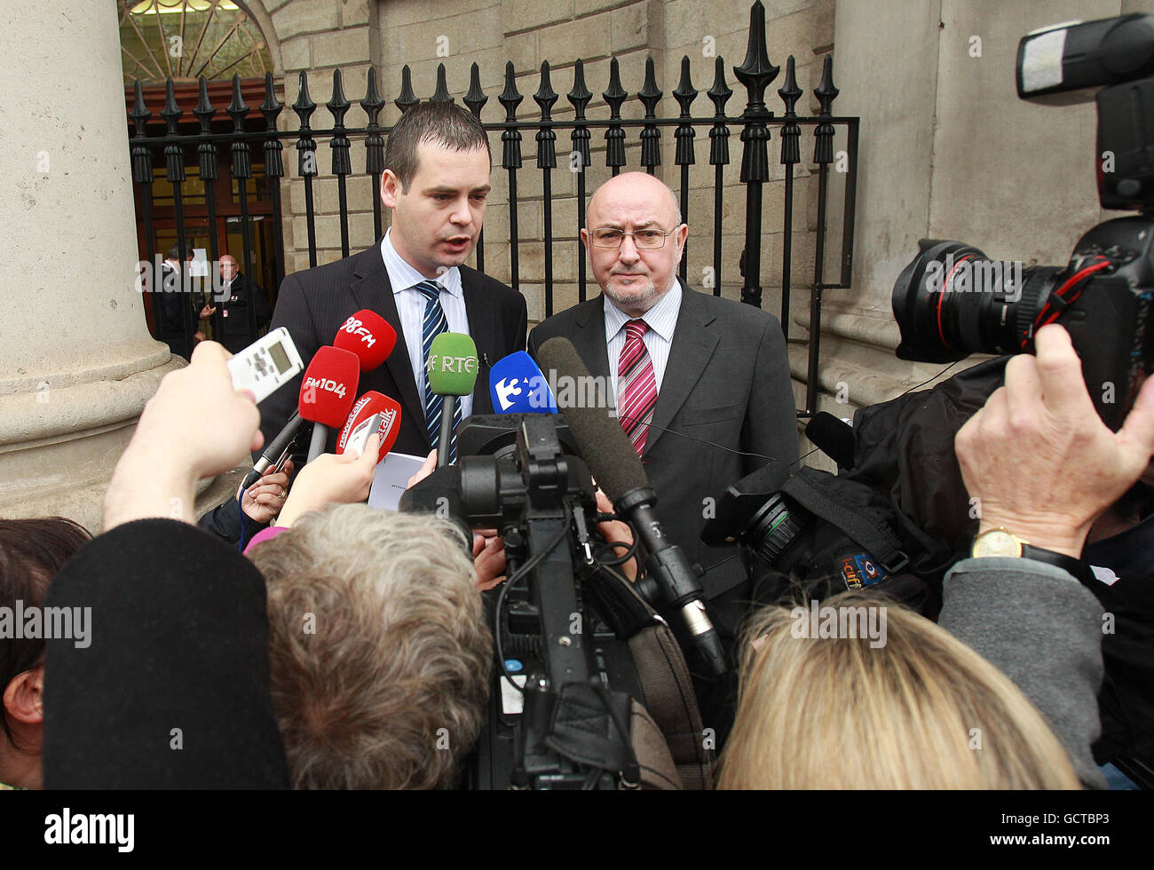 (right to left) Sinn Fein's Caoimhghn Caolin TD and Pearse Doherty ...
