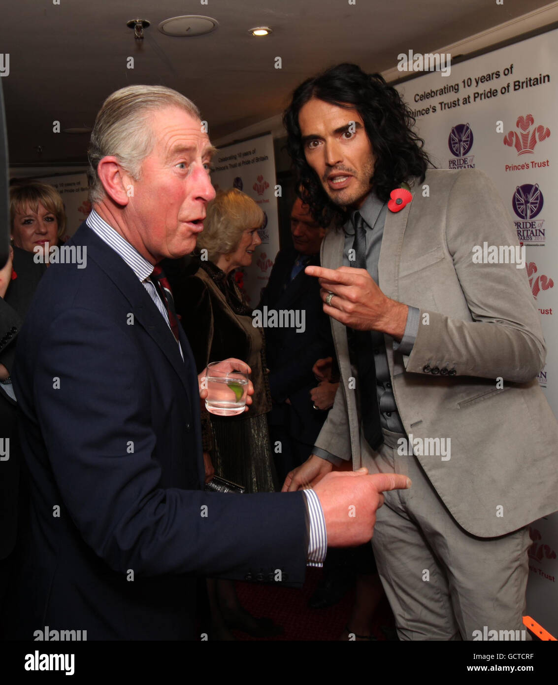 Pride of Britain Awards - London. Prince Charles meets Russell Brand at ...