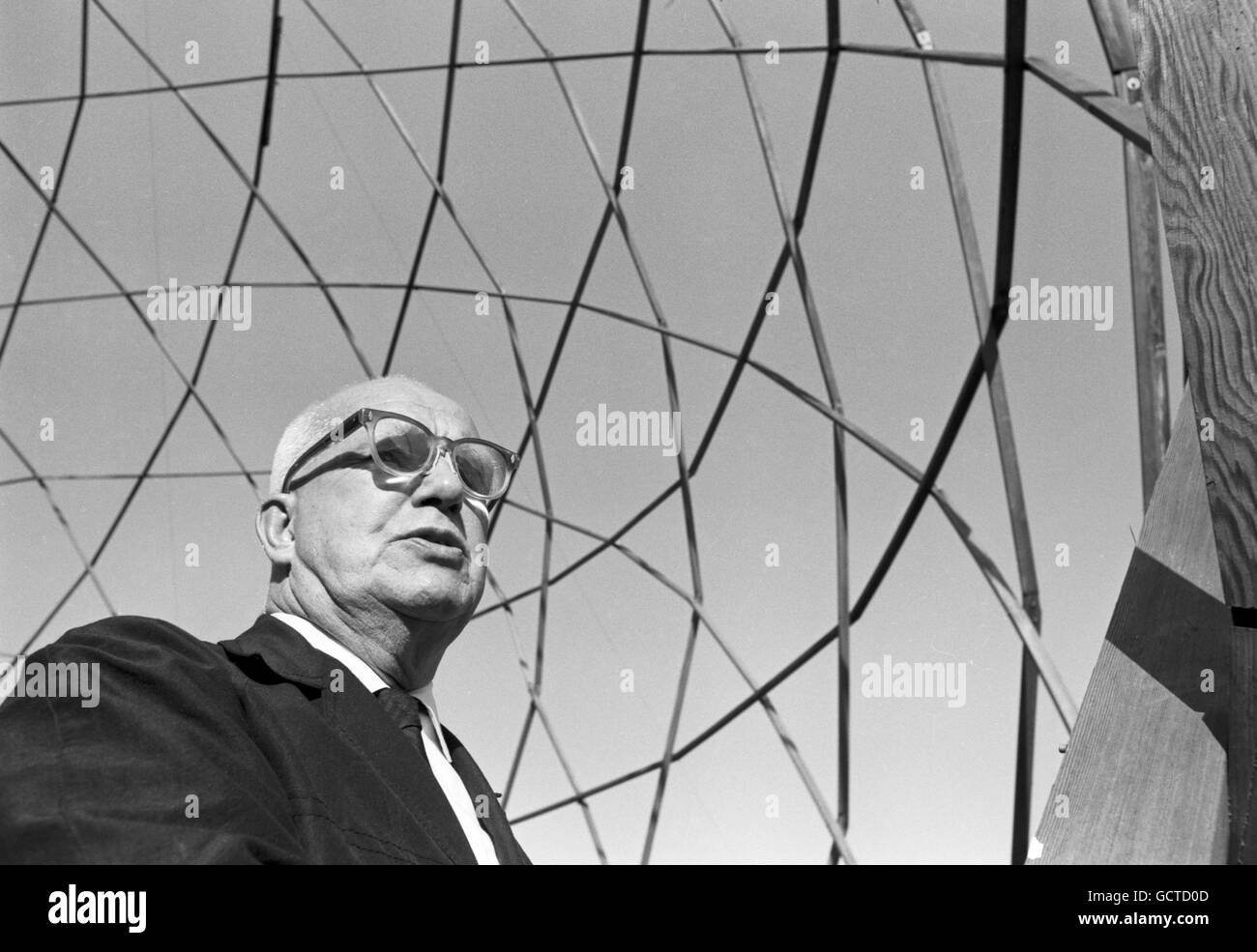 Architect, engineer, and inventor R. Buckminster Fuller, 1964. He is ...