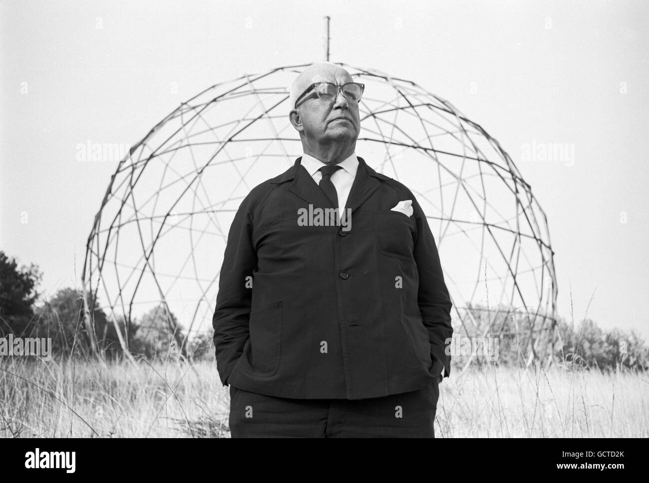 Architect, engineer, and inventor R. Buckminster Fuller, 1964. He is ...