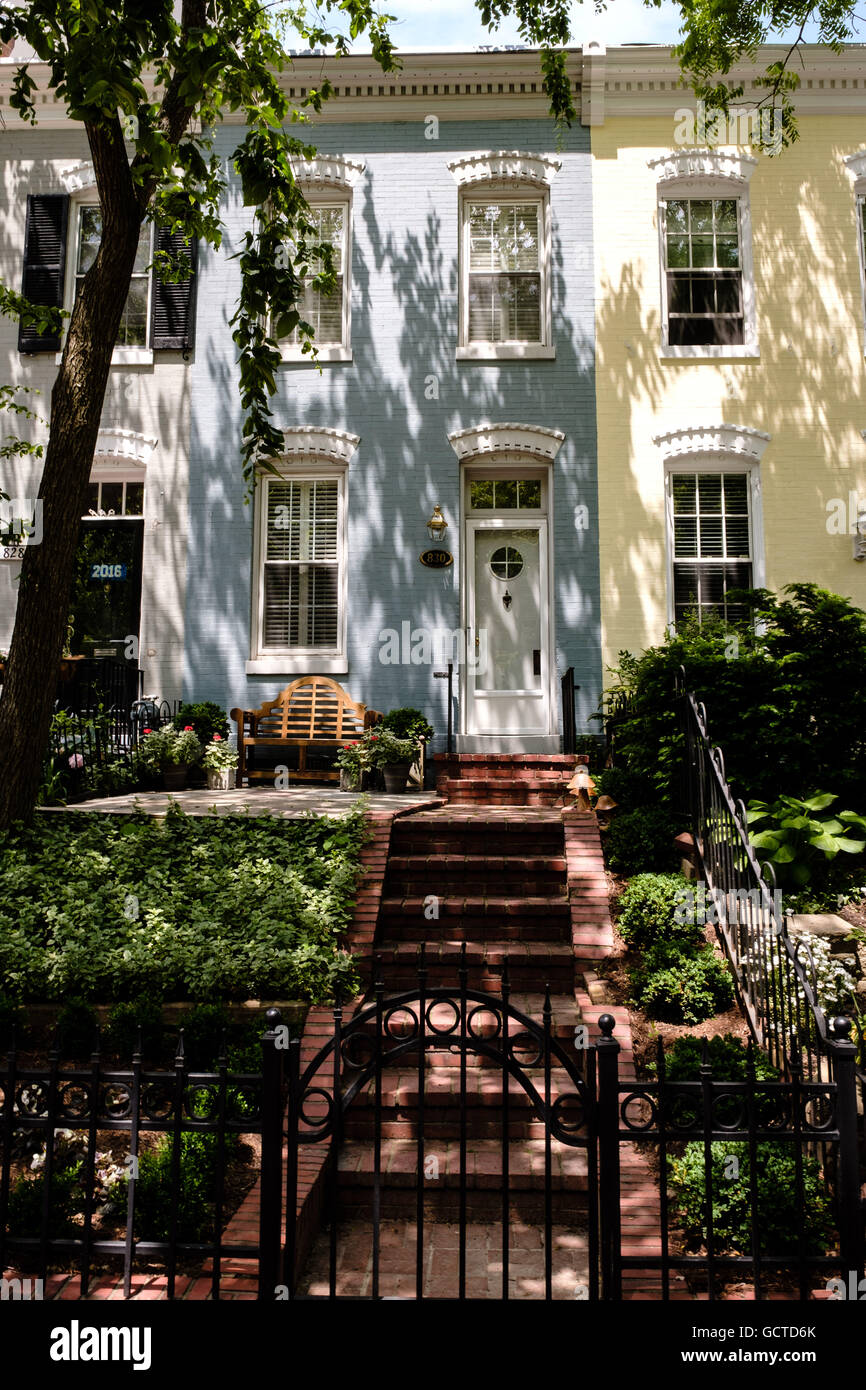 Colorful row houses, New Hampshire Avenue NW, Washington DC Stock Photo ... Colorful row houses, New Hampshire Avenue NW, Washington DC Stock Photo ...