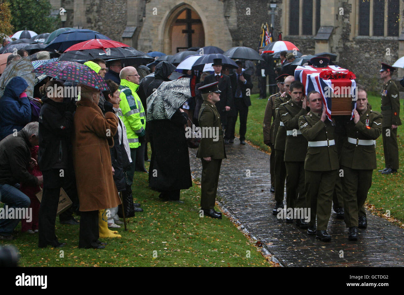 The coffin of Corporal David Barnsdale, from 33 Engineer Regiment ...