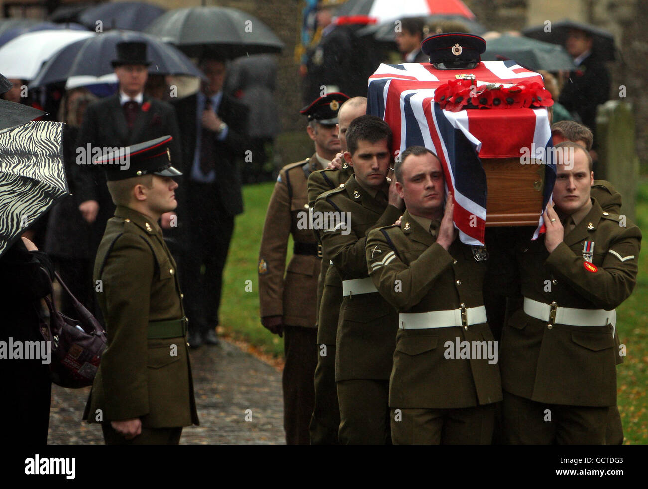 The coffin of Corporal David Barnsdale, from 33 Engineer Regiment ...