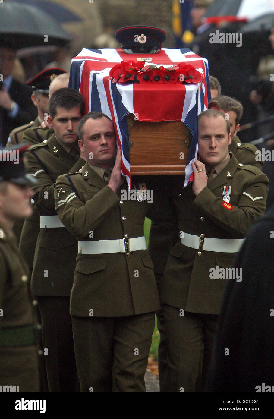 The coffin of Corporal David Barnsdale, from 33 Engineer Regiment ...