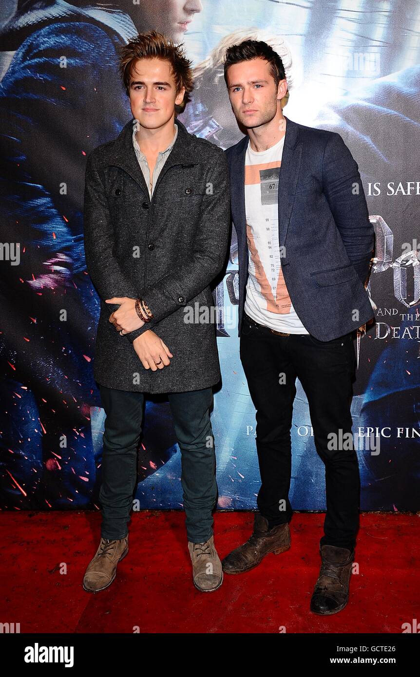 Harry Judd (right) and Tom Fletcher of McFly arriving for the World ...